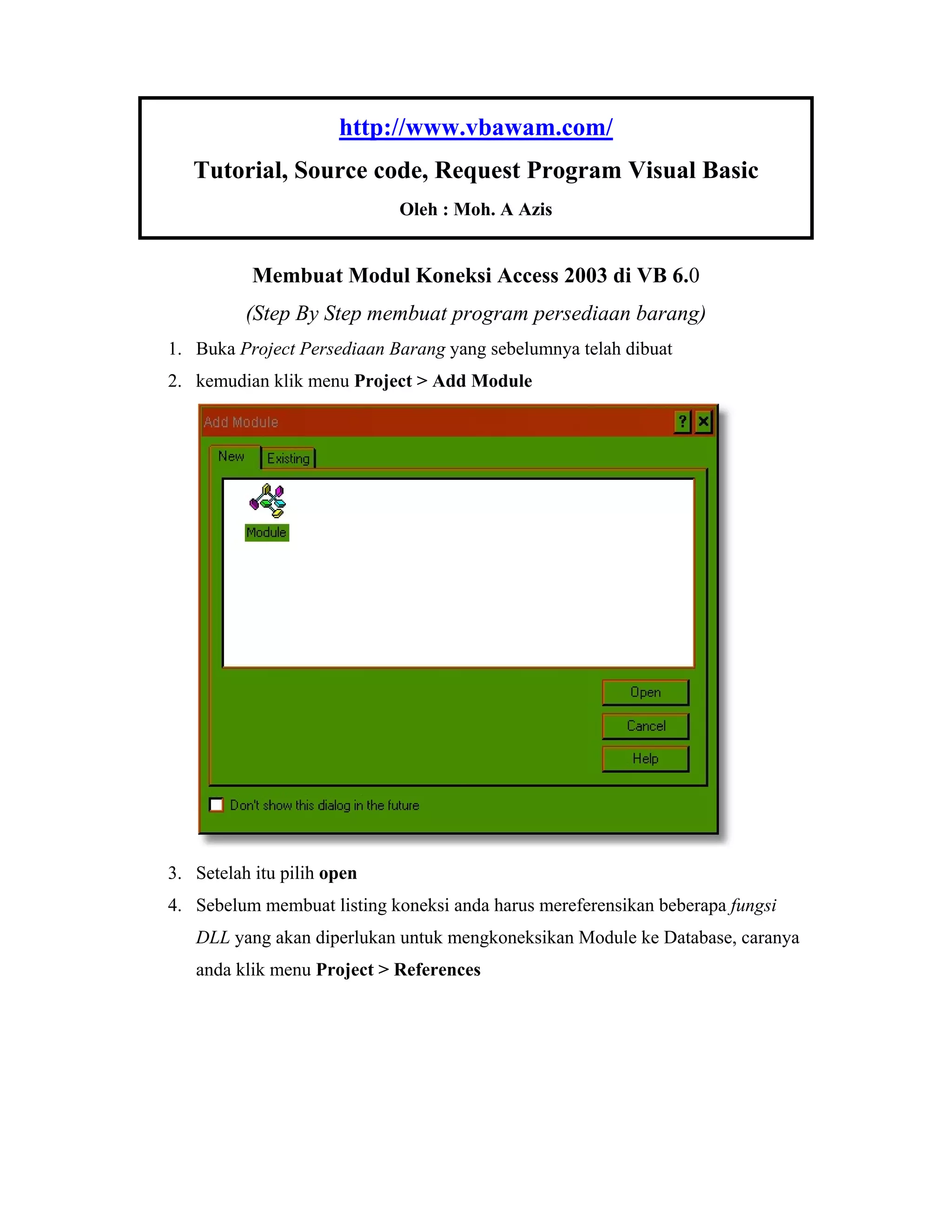 Membuat koneksiv bdenganaccess2003 | PDF