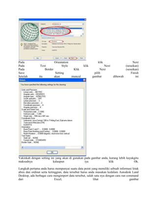 Membuat kontur pada autodesk land desktop | DOCX