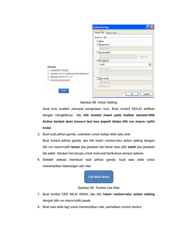 Membuat kuis interaktif sederhana | PDF