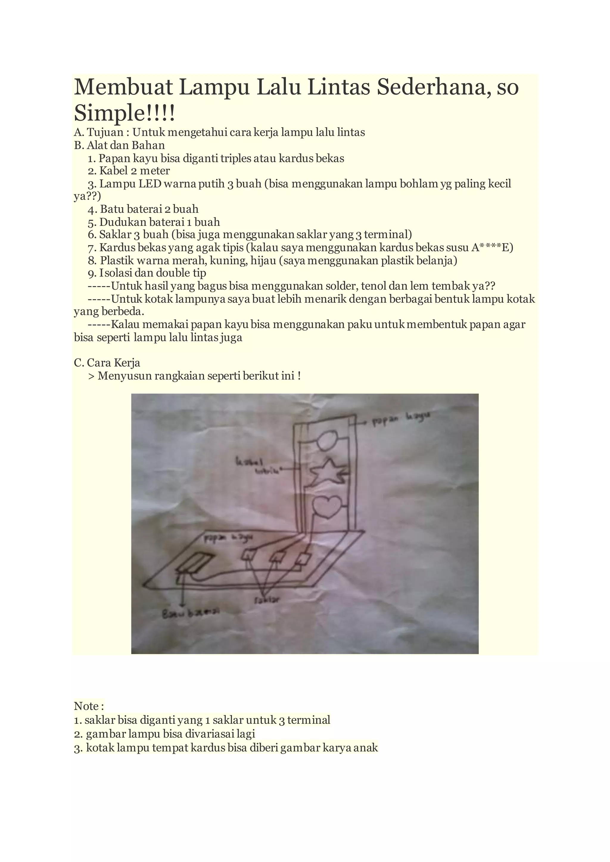 Membuat lampu lalu lintas sederhana | DOCX