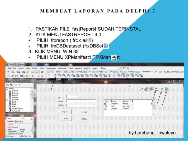 Membuat laporan di delphi 7 | PPT