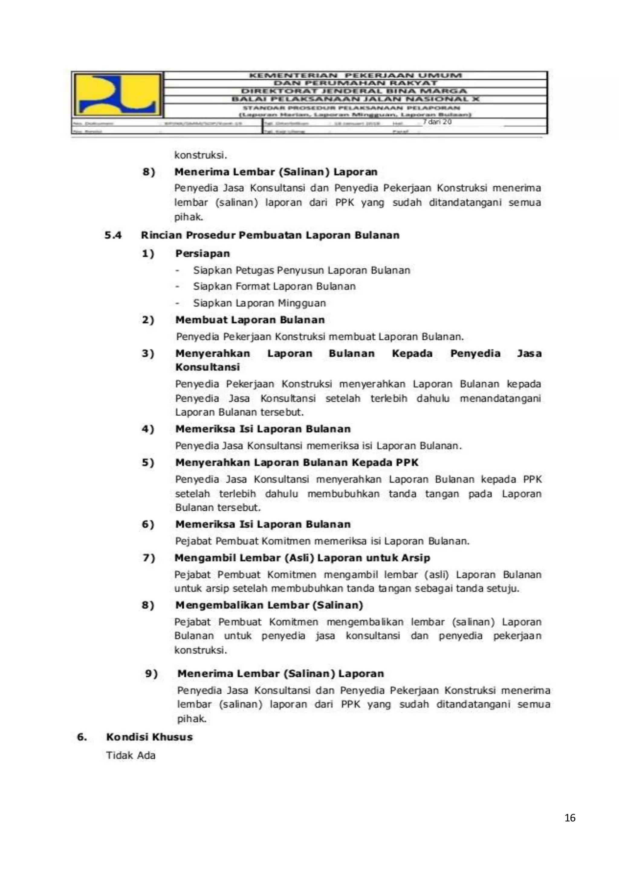 Membuat laporan harian | DOCX