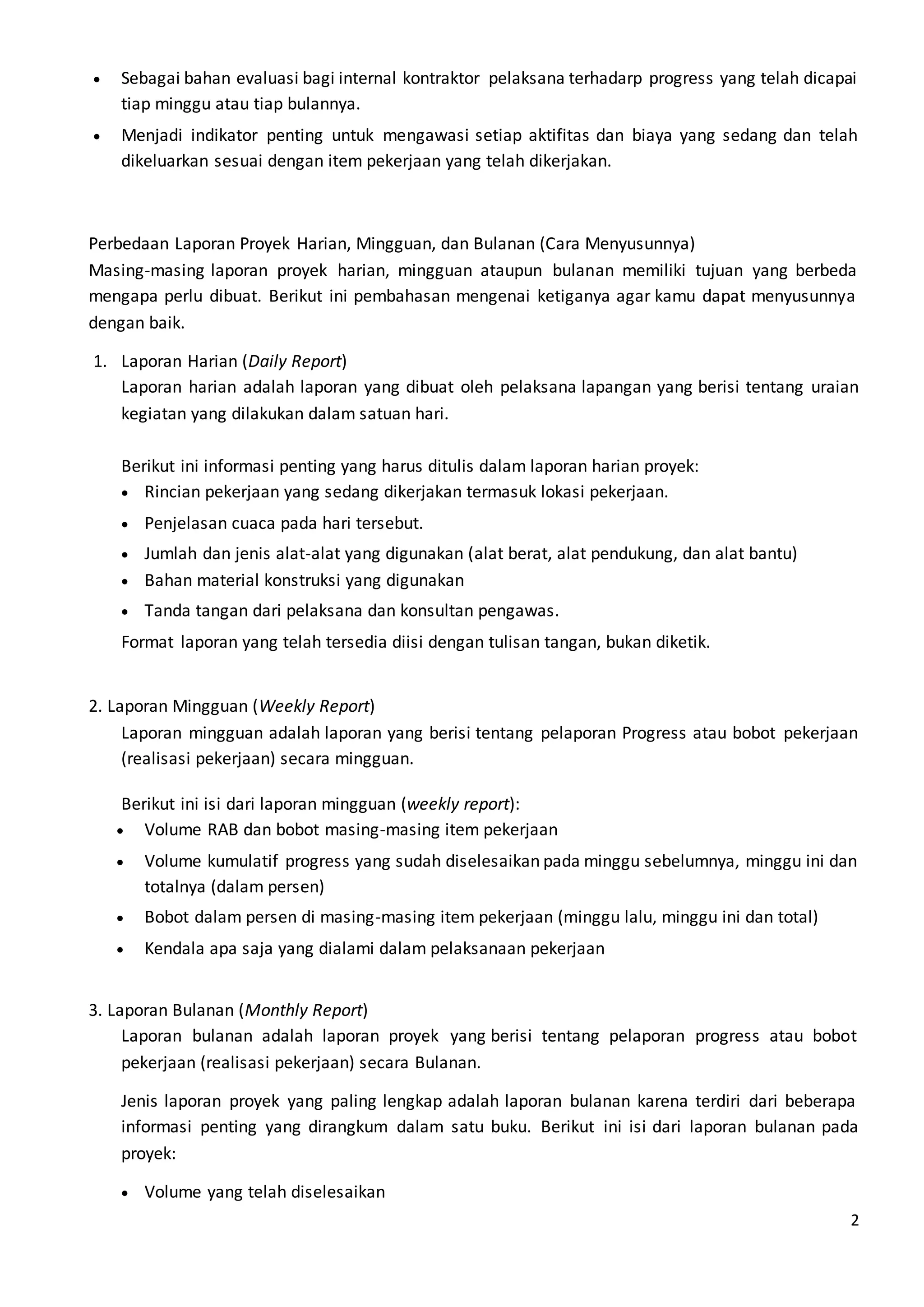 Membuat laporan harian | DOCX
