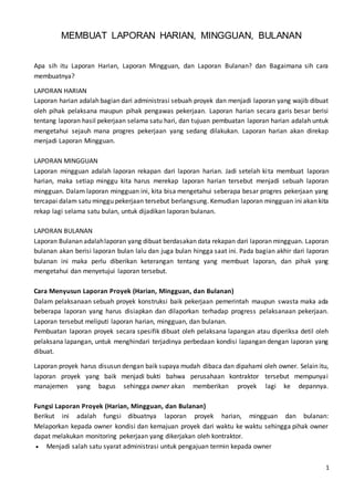 Membuat laporan harian | DOCX
