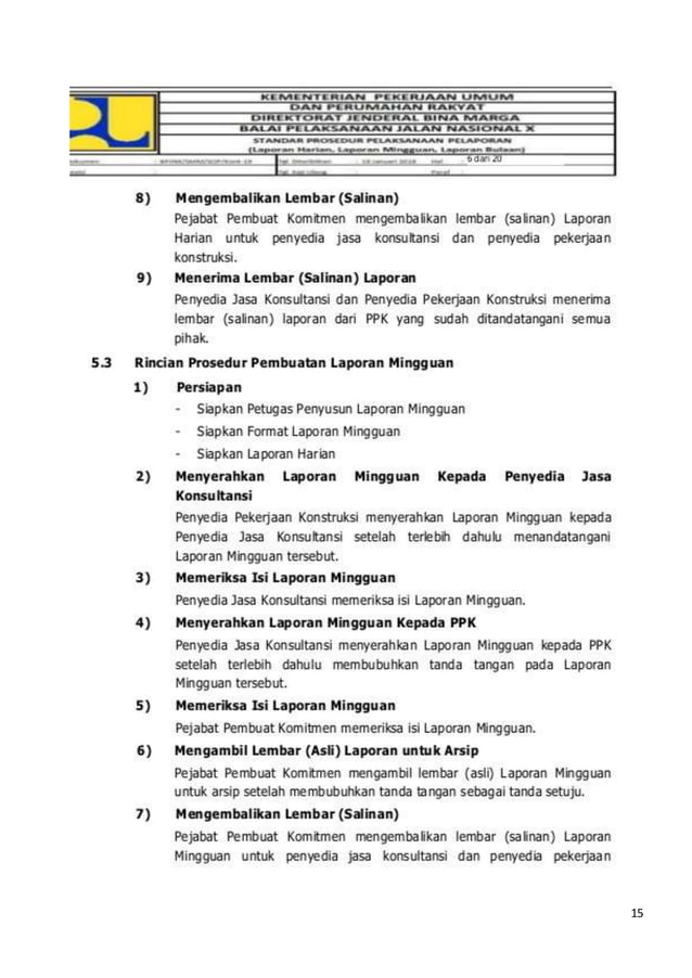 Membuat laporan harian | DOCX