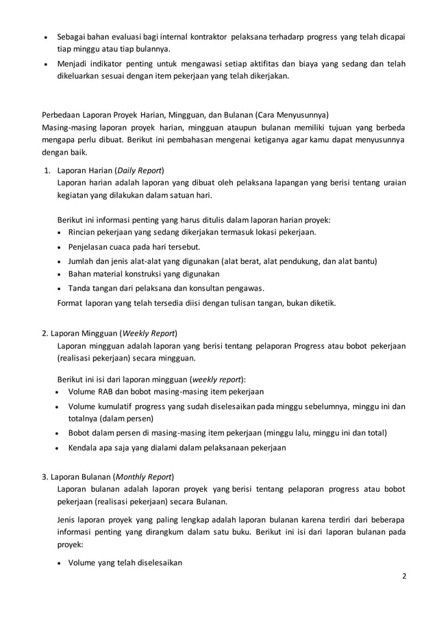 Membuat laporan harian | DOCX
