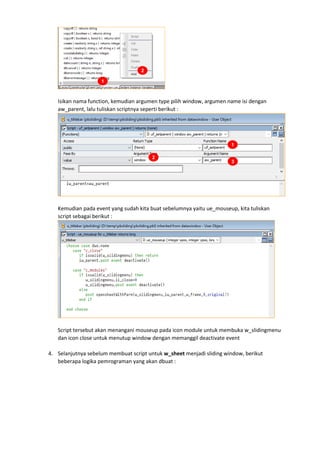 Membuat left side menu hamburger style | PDF