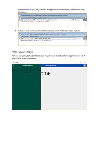 Membuat left side menu hamburger style | PDF