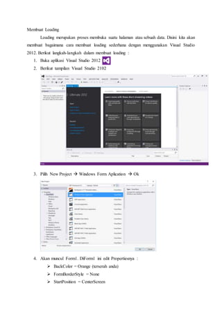 Membuat loading visual studio | PDF