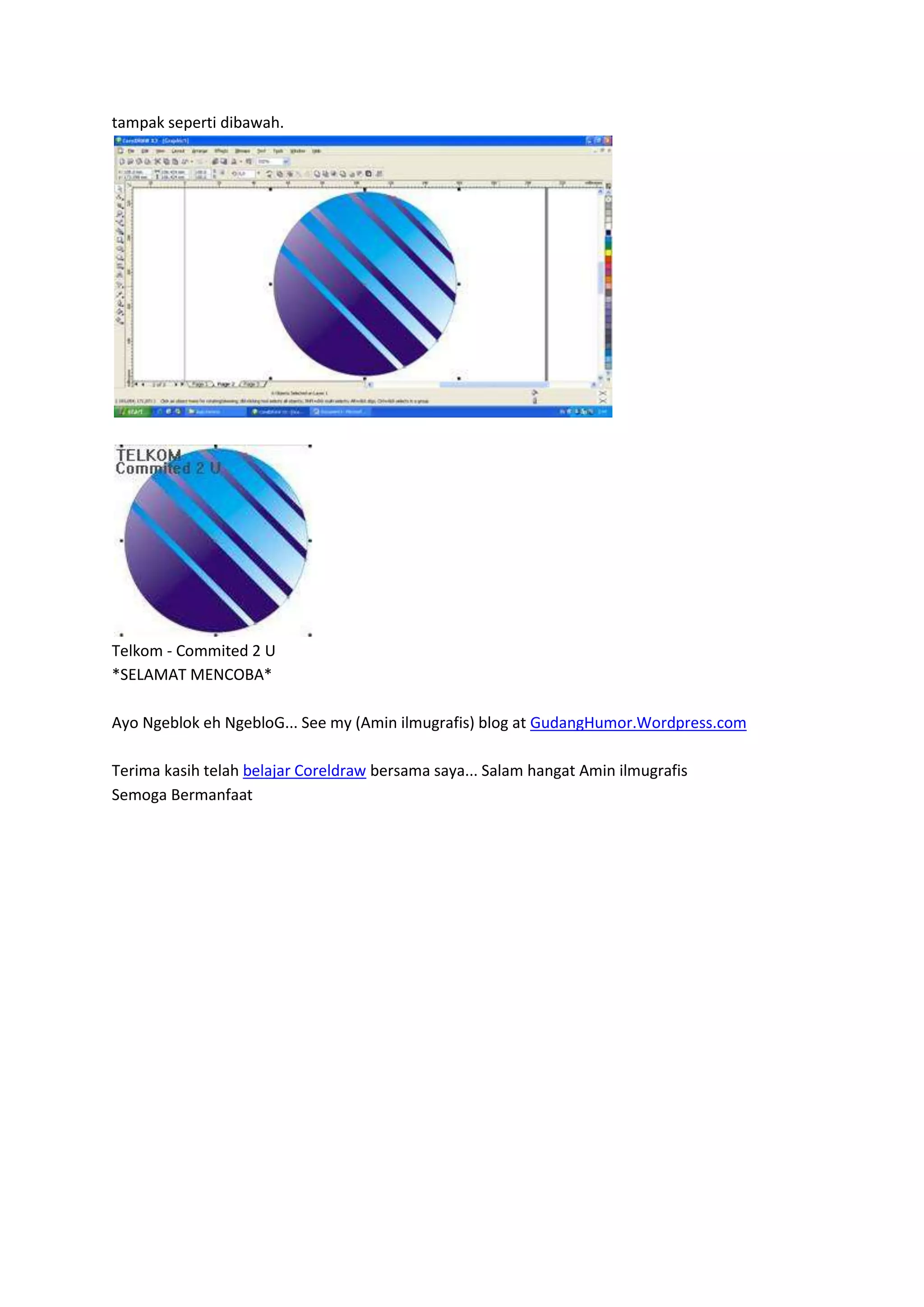 Membuat logo telkom code | DOCX