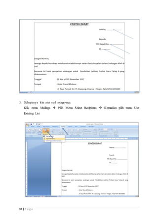 Membuat mail merge dengan dokumen microsoft word | DOCX