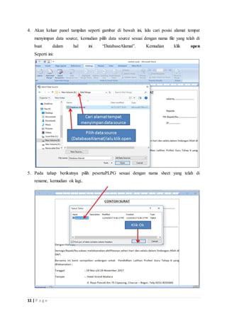 Membuat mail merge dengan dokumen microsoft word | DOCX