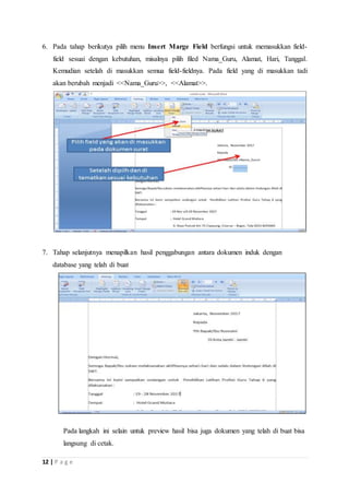 Membuat mail merge dengan dokumen microsoft word | DOCX