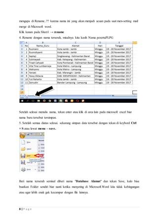 Membuat mail merge dengan dokumen microsoft word | DOCX