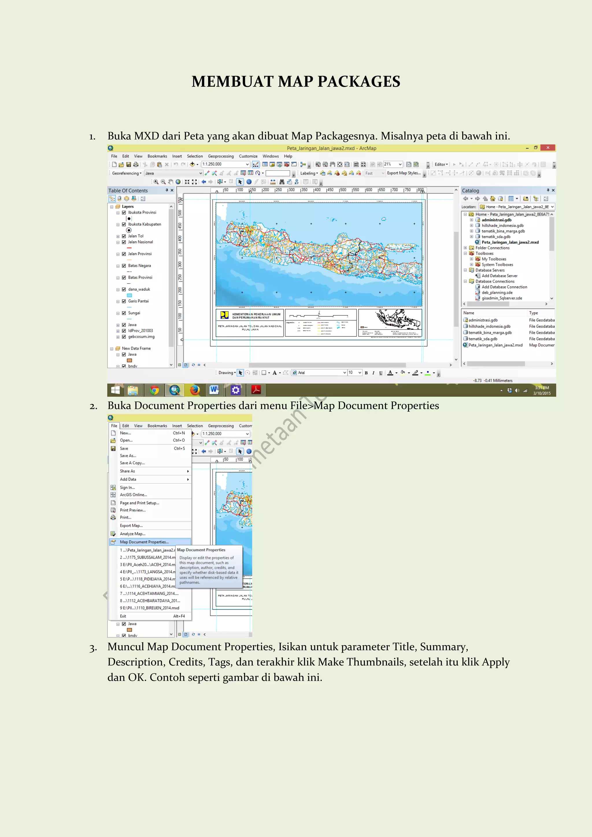 Membuat map packages di ArcGIS | PDF