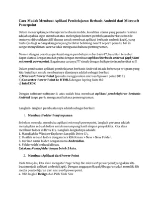 Membuat media pembelajaran berbasis android | PDF