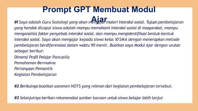 MEMBUAT MODUL AJAR BERBASIS ARTIFICIAL INTELLEGENCE (AI) | PPTX