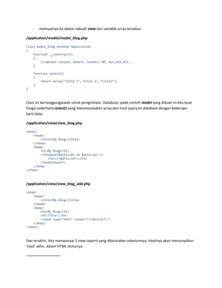 Membuat mvc framework sederhana dengan php | PDF | Free Download