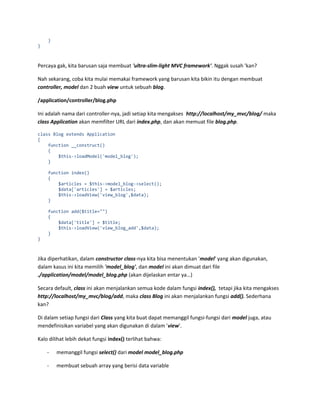 Membuat mvc framework sederhana dengan php | PDF