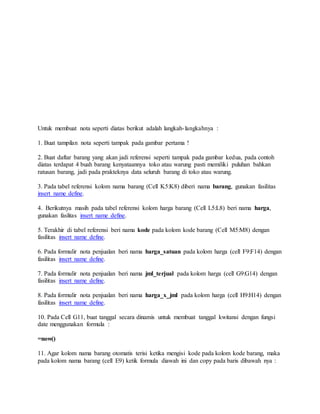 Membuat nota penjualan dengan excel | PDF