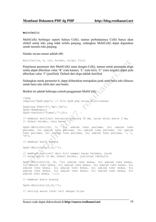 Membuat pdf dg_php_tutorial-libre | PDF