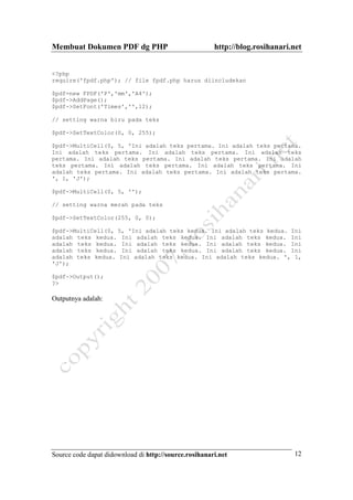 Membuat pdf dg_php_tutorial-libre | PDF