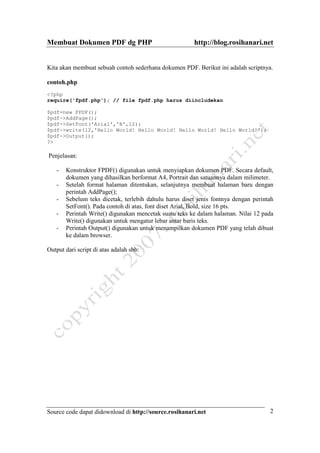 Membuat pdf dg_php_tutorial-libre | PDF