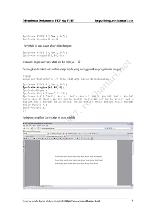 Membuat pdf dg_php_tutorial-libre | PDF