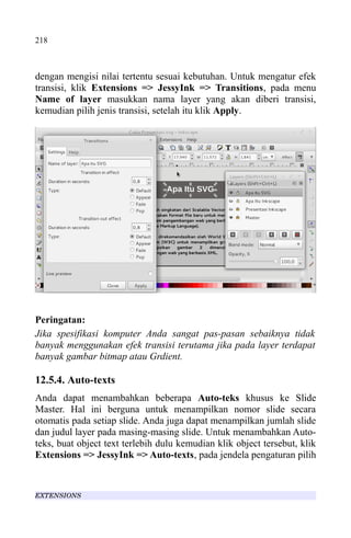 Membuat presentasi menggunakan inkscape | PDF
