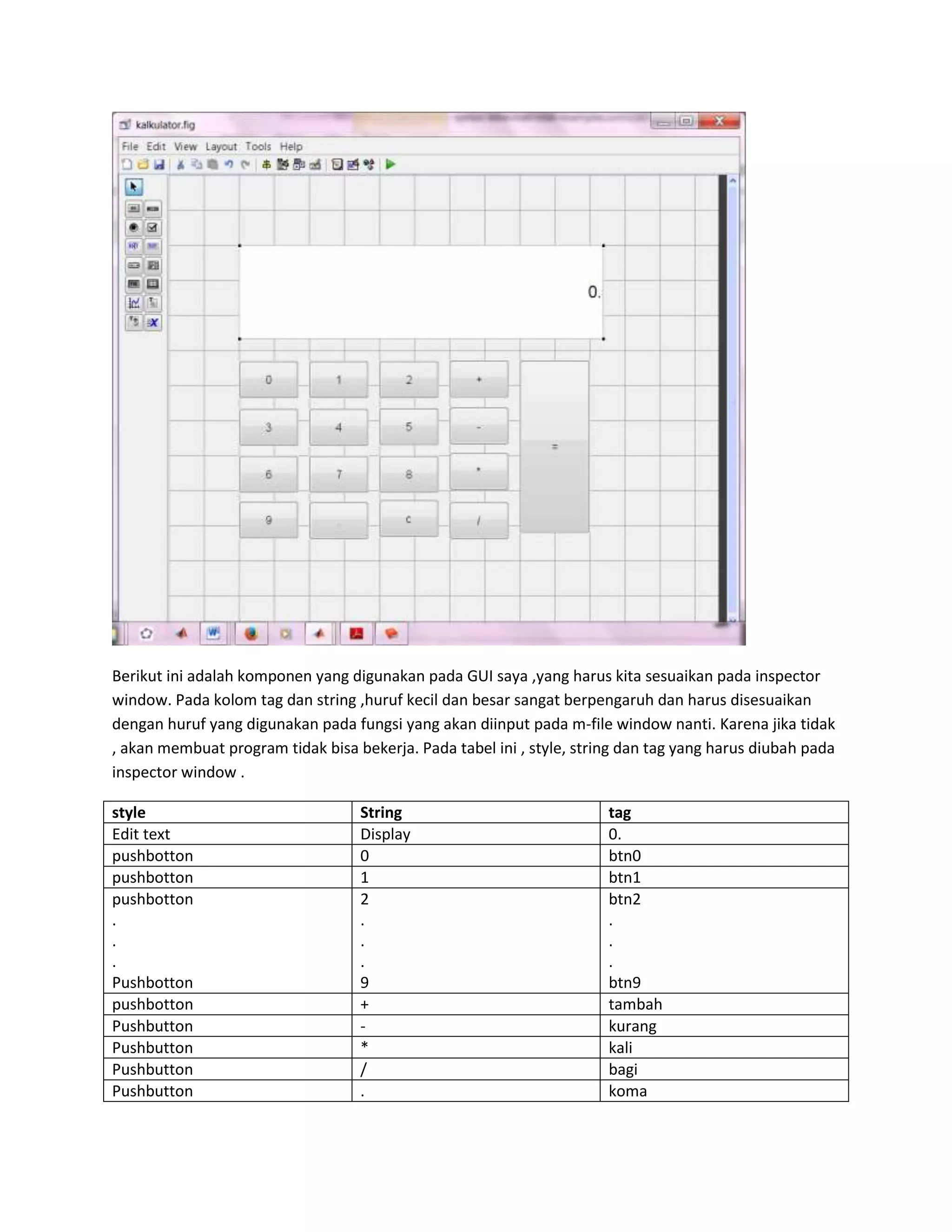 Membuat program kalkulator sederhana dengan matlab | DOCX
