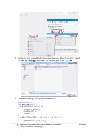 Membuat program menampilkan titik dengan visual studio | PDF