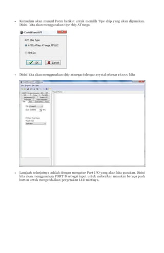 Membuat program running led menggunakan | PDF
