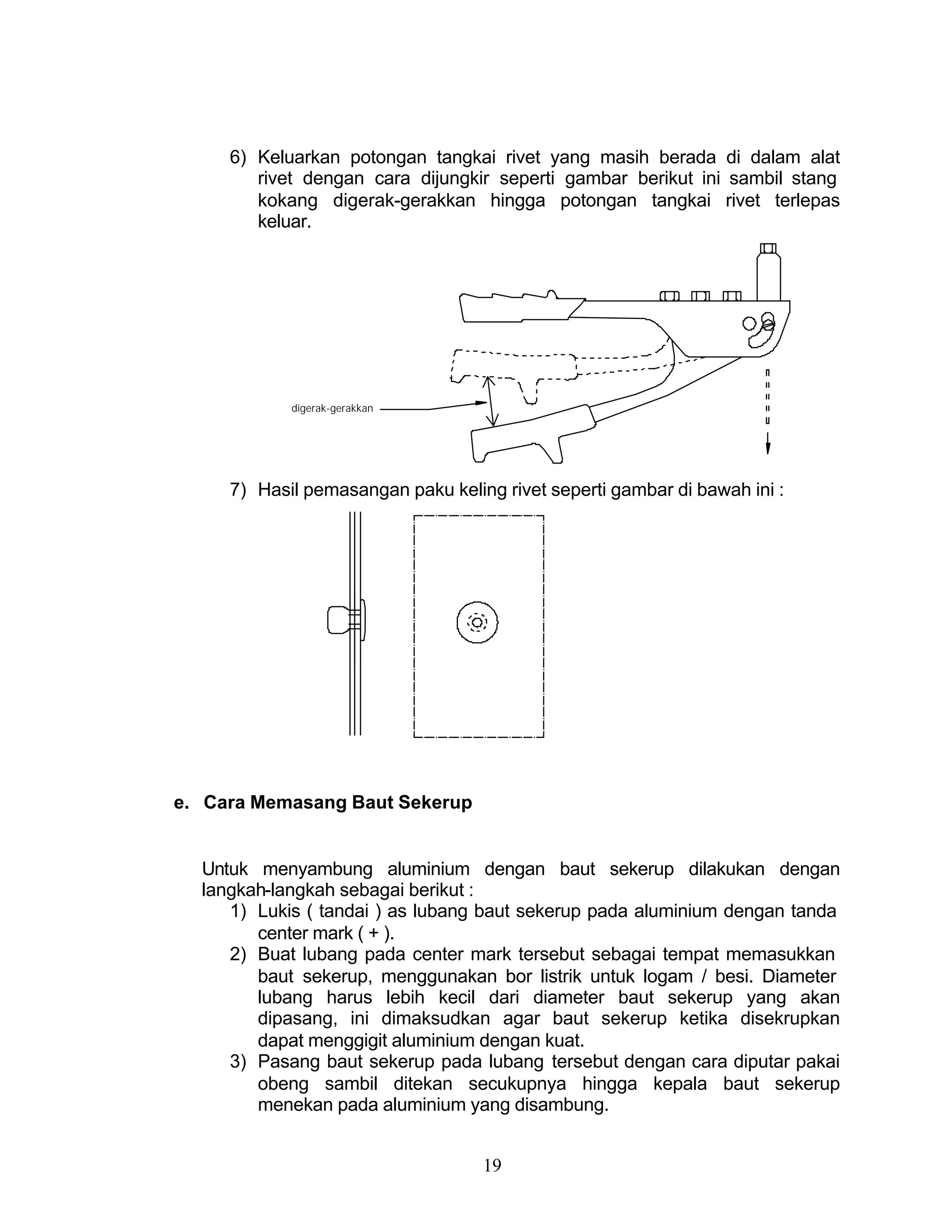 Membuat sambungan batang_aluminium_dengan_paku_keling_rivet_dan_baut ...