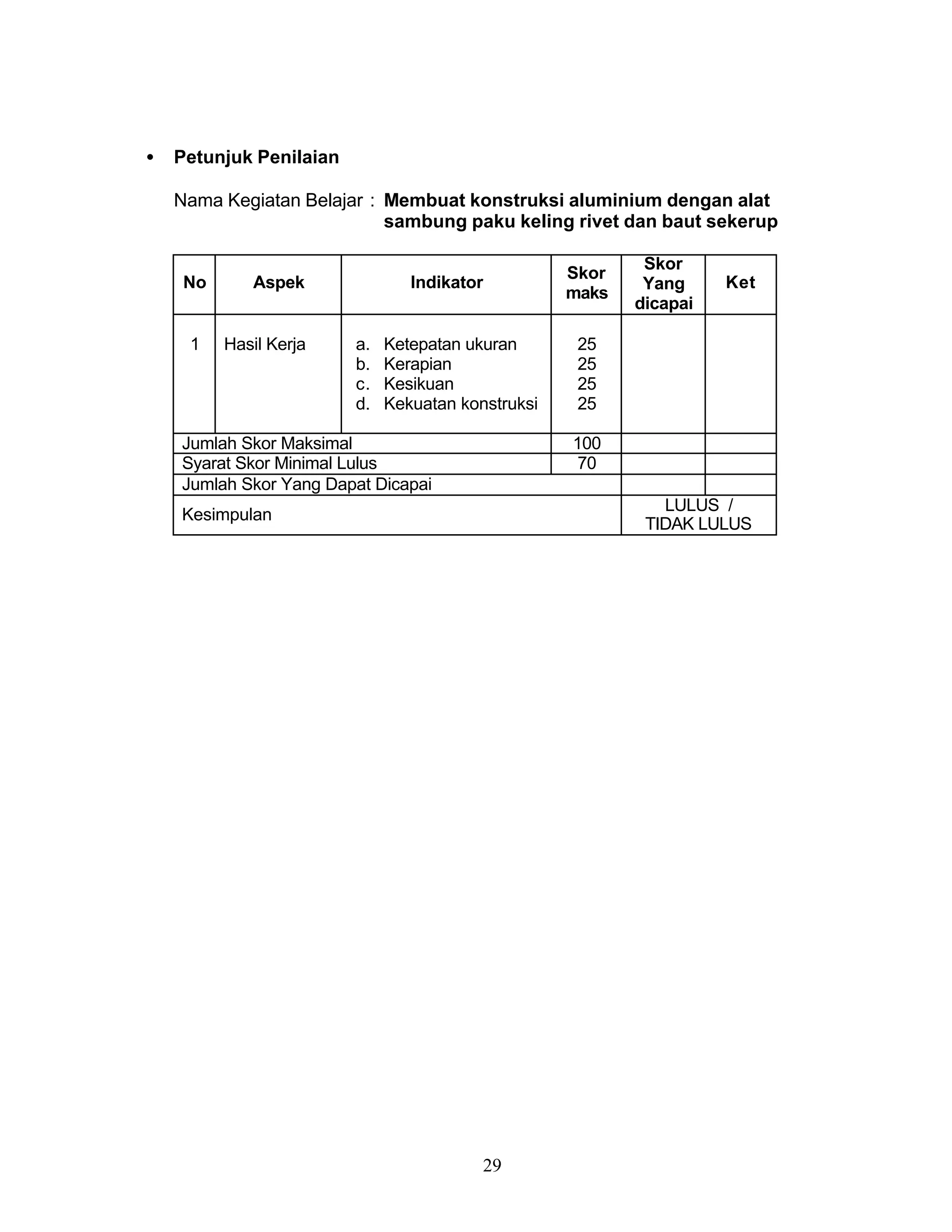 Membuat sambungan batang_aluminium_dengan_paku_keling_rivet_dan_baut ...