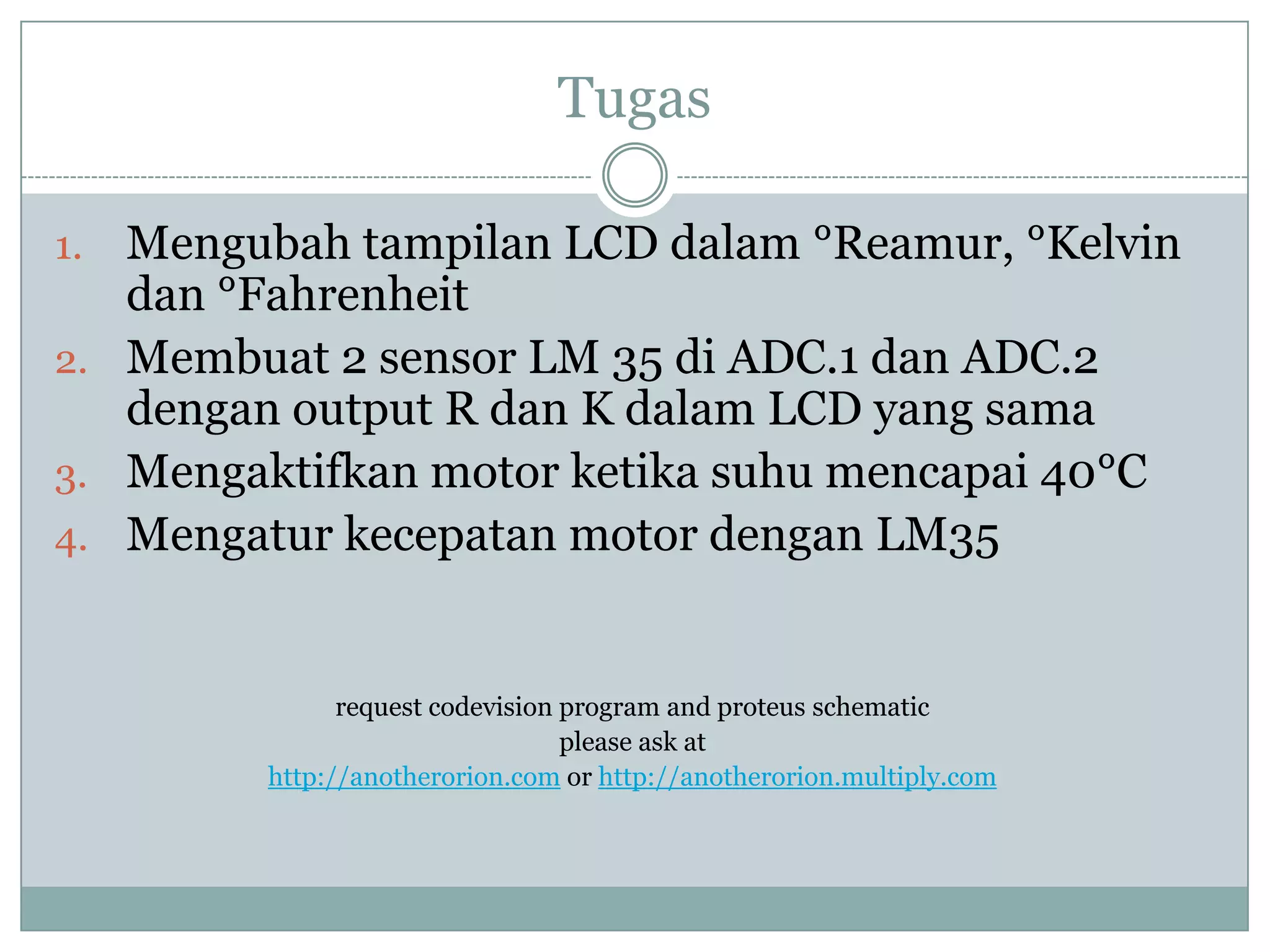 Membuat sensor suhu lm 35 menggunakan at mega | PPT
