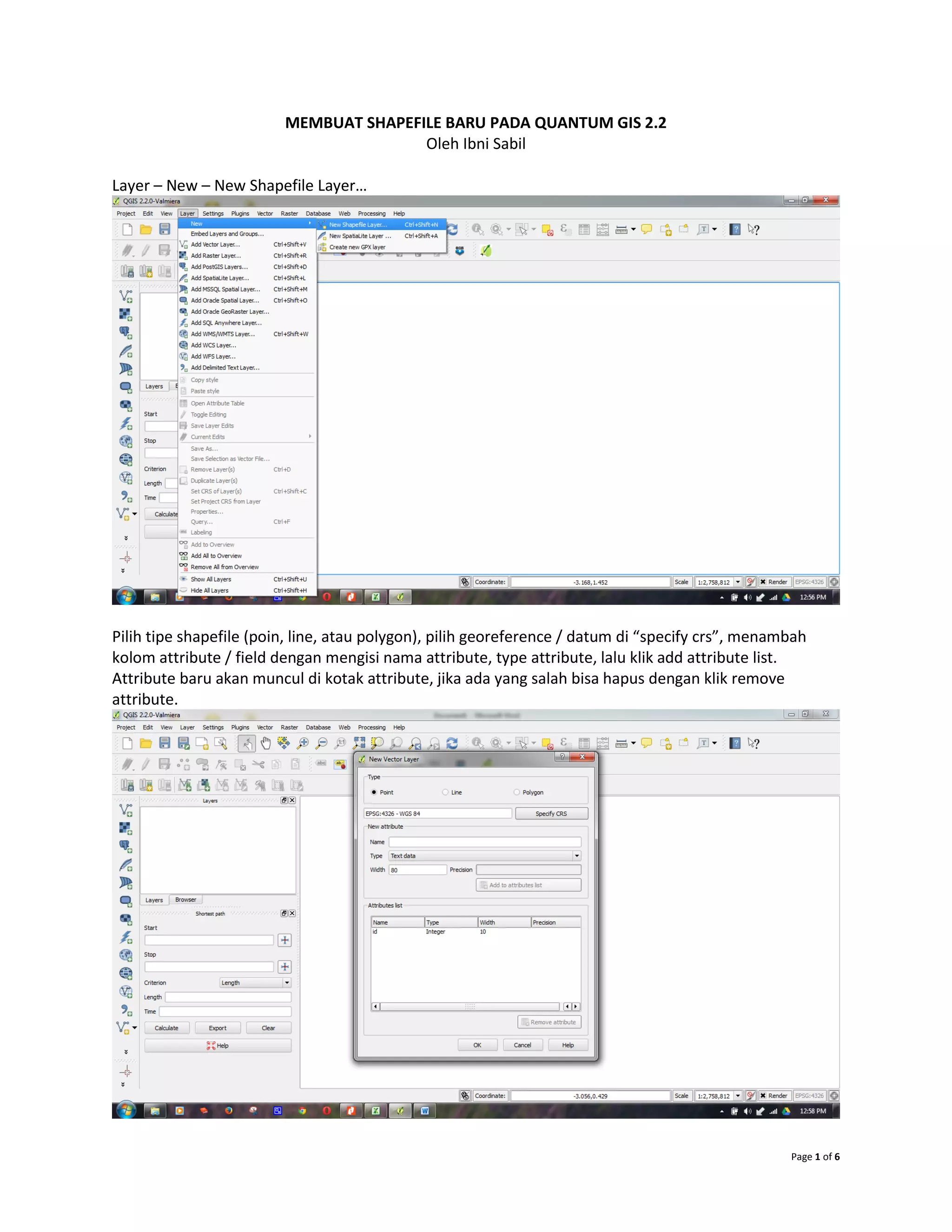 Membuat shapefile baru pada quantum gis 2 2 | PDF