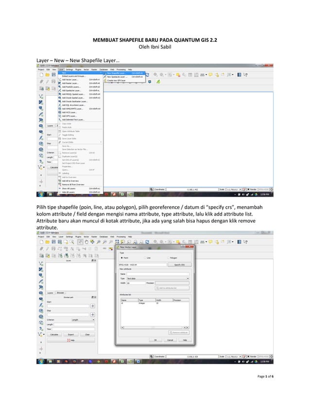 Membuat shapefile baru pada quantum gis 2 2 | PDF