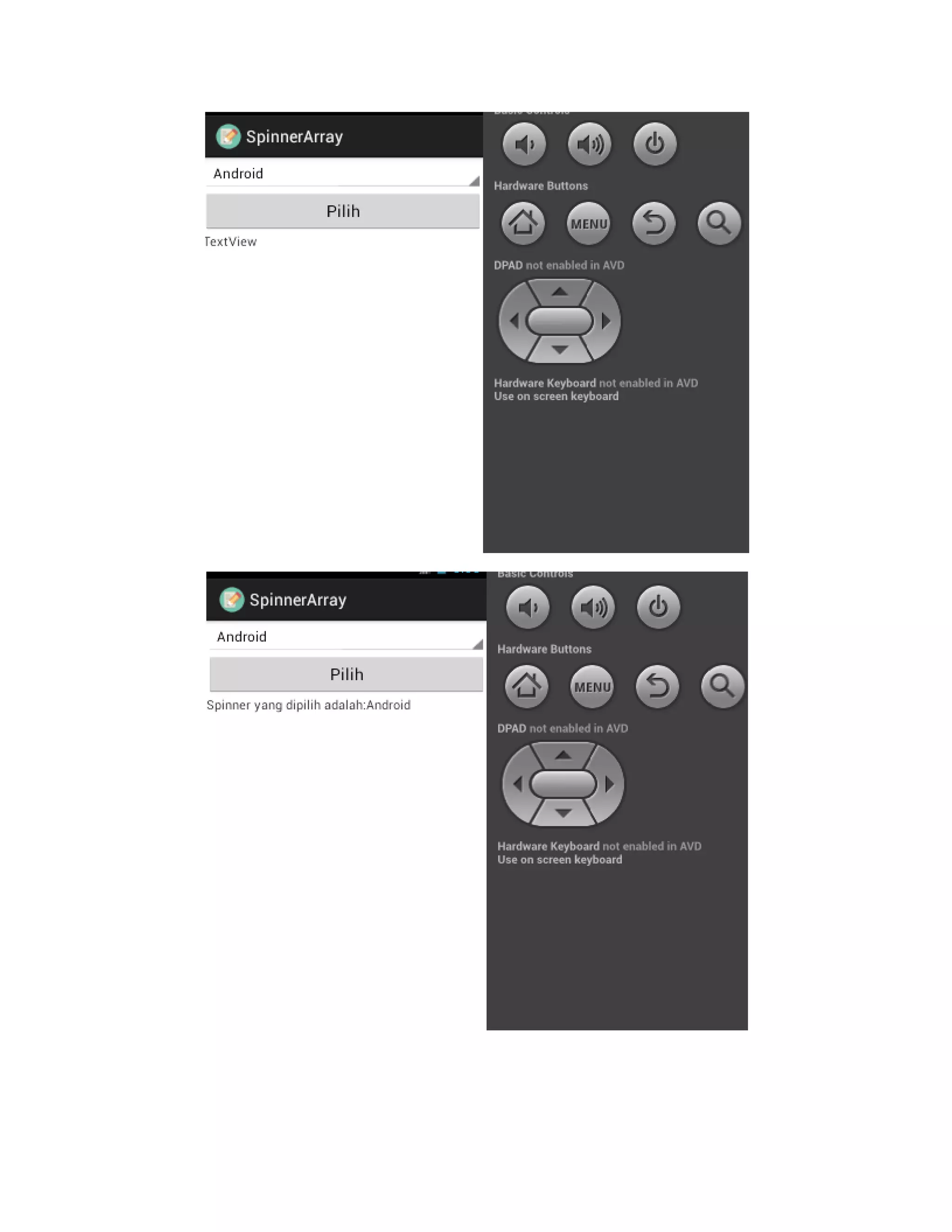 Membuat spinner array pada adt | PDF