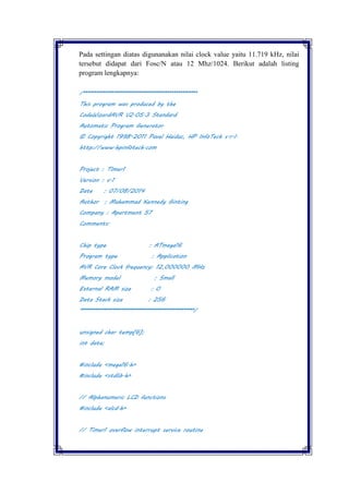 Membuat stopwatch menggunakan mikrokontroler atmega16 by muhammad ...