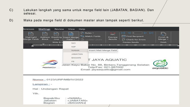 MEMBUAT SURAT UNDANGAN DENGAN MAIL MERGE.pptx