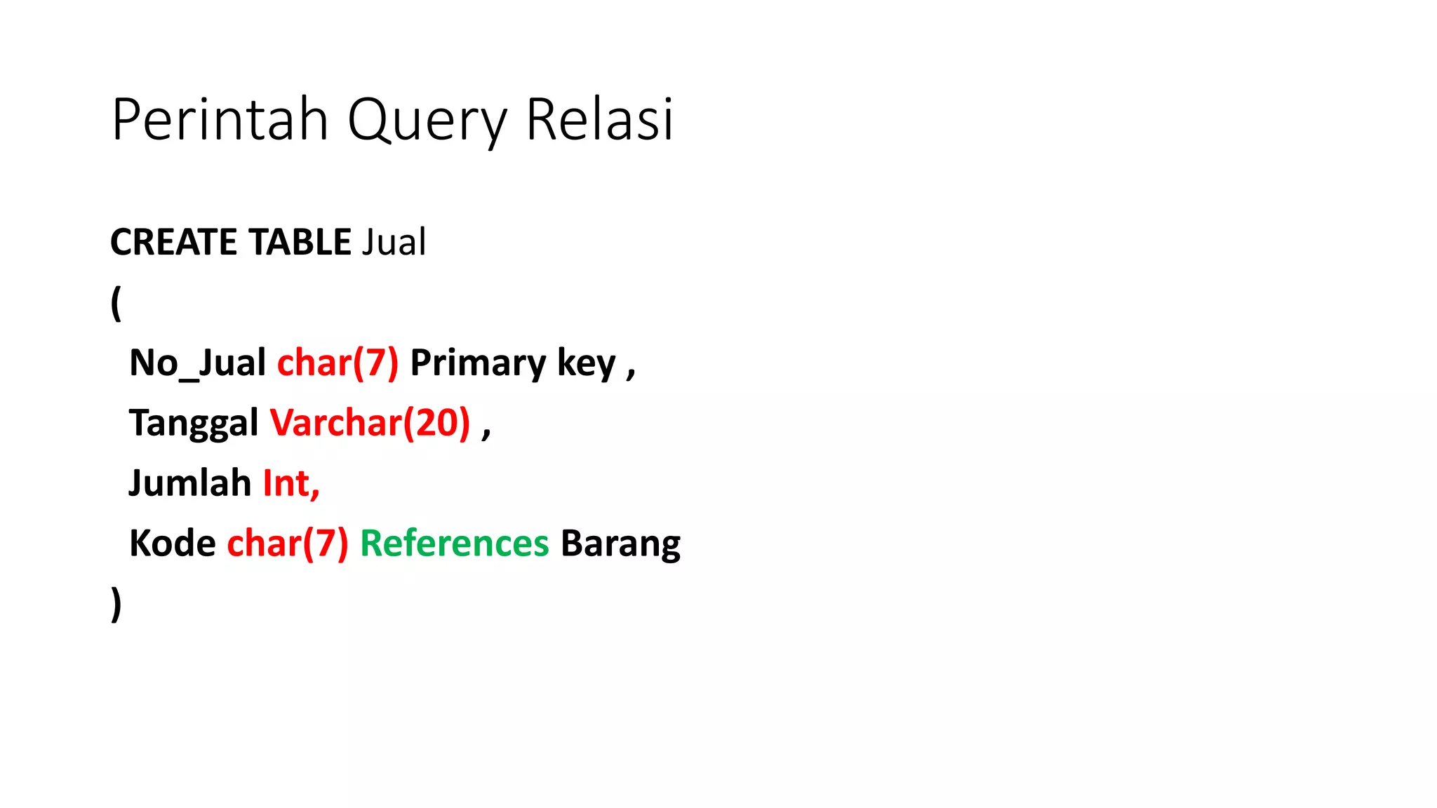 Membuat Tabel Relasi | PPTX