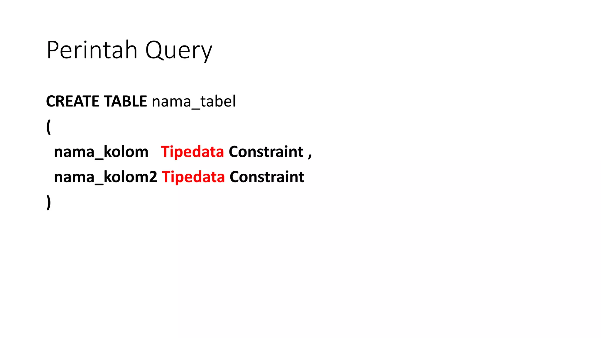 Membuat Tabel Relasi | PPTX