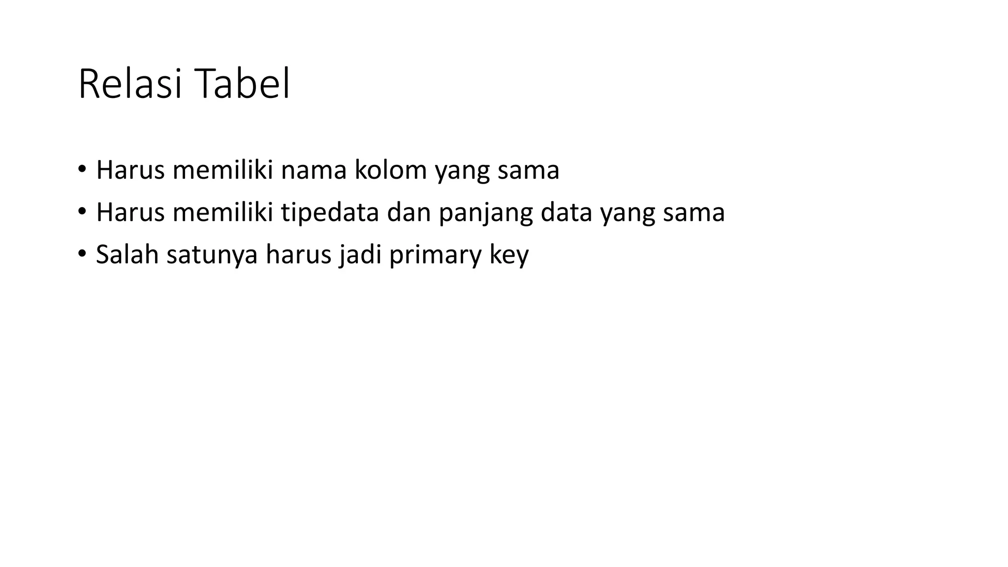 Membuat Tabel Relasi | PPTX