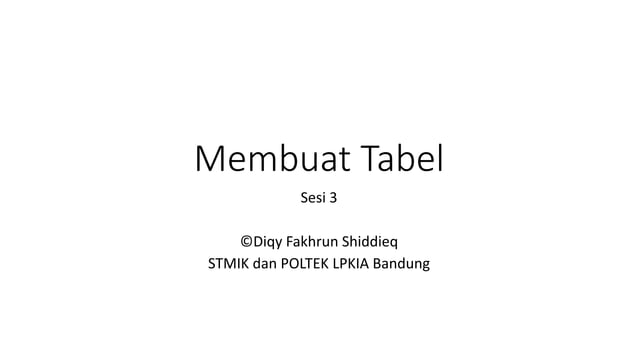 Membuat Tabel Relasi | PPTX