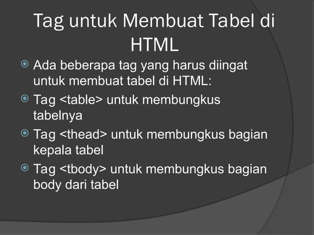 membuat tabel html kelas XII Multimedia.ppt