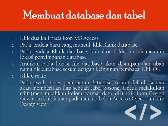 cara Membuat Database, tabel, field dan record.pdf