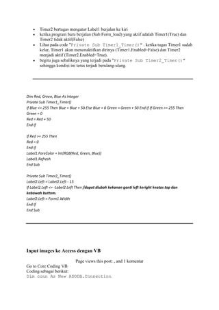 Teks Berjalan di Aplikasi Dekstop dengan VB.Net
