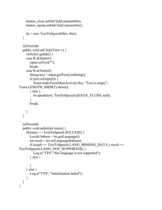 Membuat text to speech pada android | PDF