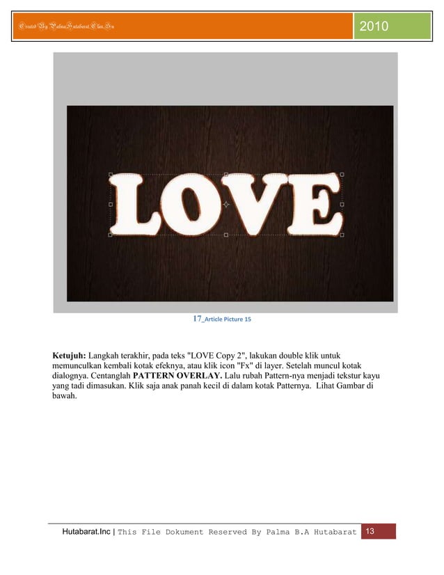 Membuat tulisan love dari kayu Mode Pattern | PDF