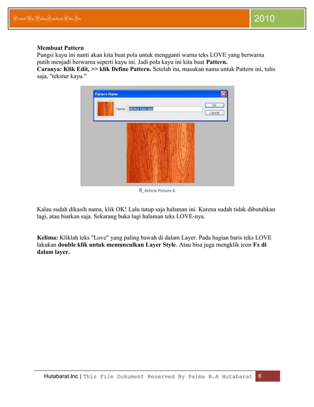 Membuat tulisan love dari kayu Mode Pattern | PDF